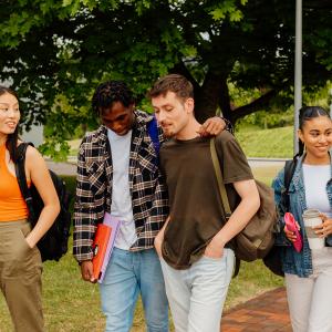 Teenagers heading back to school.